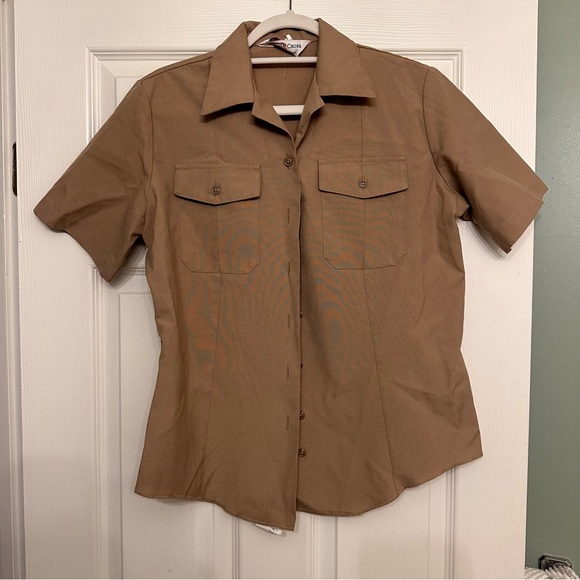 Tops | Authentic Us Navy Usn Female Officer Khaki Blouse 38 | Poshmark